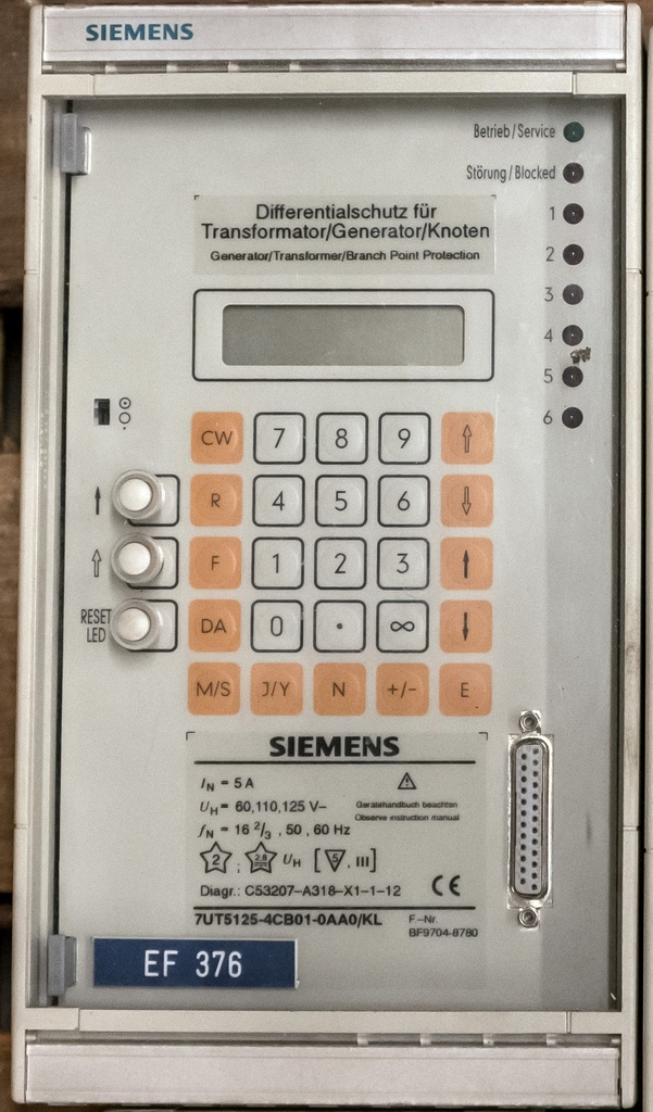 Siemens SIPROTEC 7UT512/513 transformer differential protection relay ...
